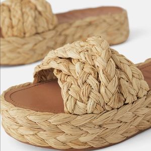 Zara | Shoes | Nwt Zara Raffia Wedge Platform Slides | Poshmark